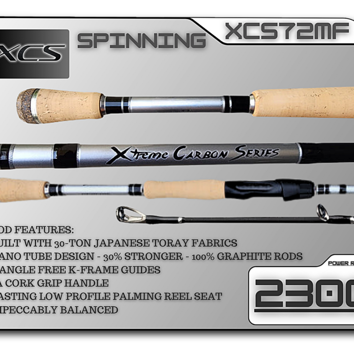 XCS72MF (230g) 7'2" Medium Fast Spinning – Fish Xtreme Rods