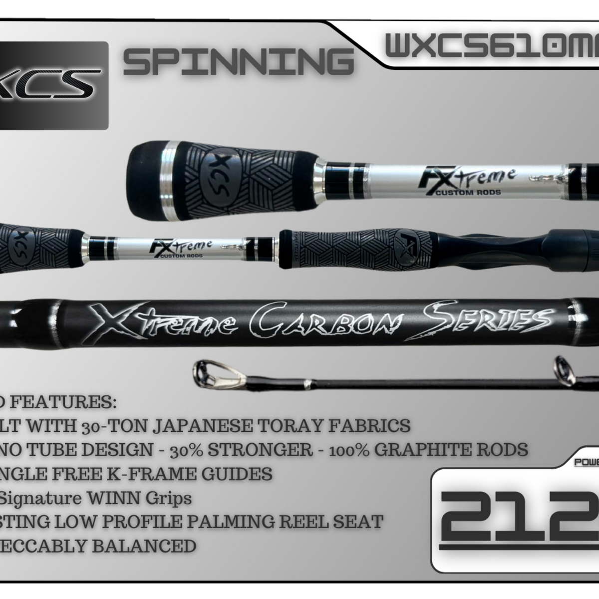 WXCS610MF (212g) 6'10" Medium Fast Spinning – Fish Xtreme Rods