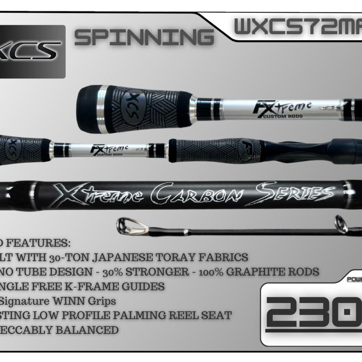 WXCS72MF (230g) 7'2" Medium Fast Spinning – Fish Xtreme Rods