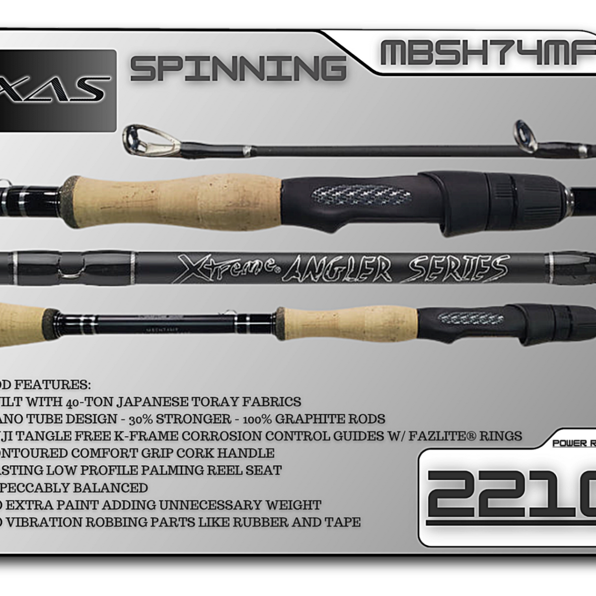"Xtreme Angler Series" MBSH74MF - 7'4" Medium Fast – Fish Xtreme Rods